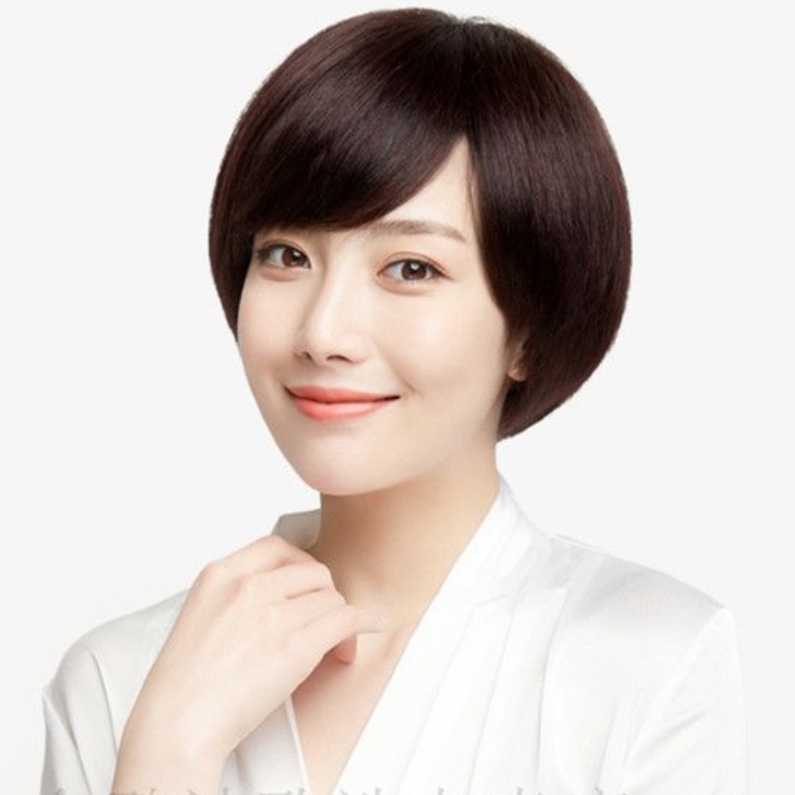 Wig Female Short Straight Hair Natural Lifelike Wig Bobo Head Wig ...