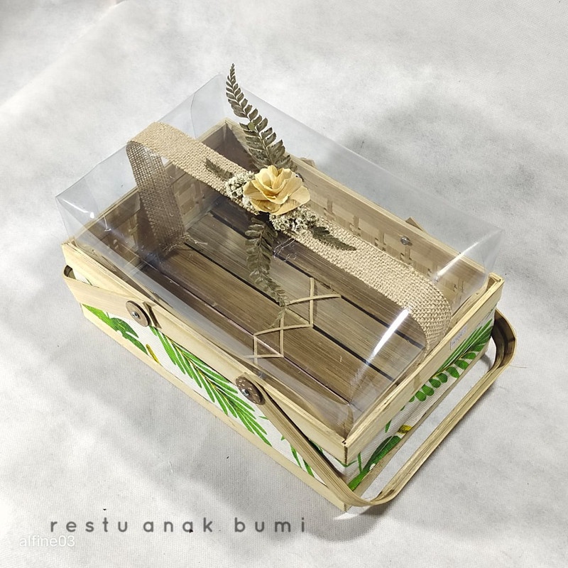 hampers premium Motif daun pita goni rustic rustik unik kotak seserahan ...