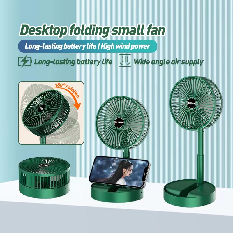 3 Speed Desktop Foldable Retractable Small Fan Portable Charging USB ...