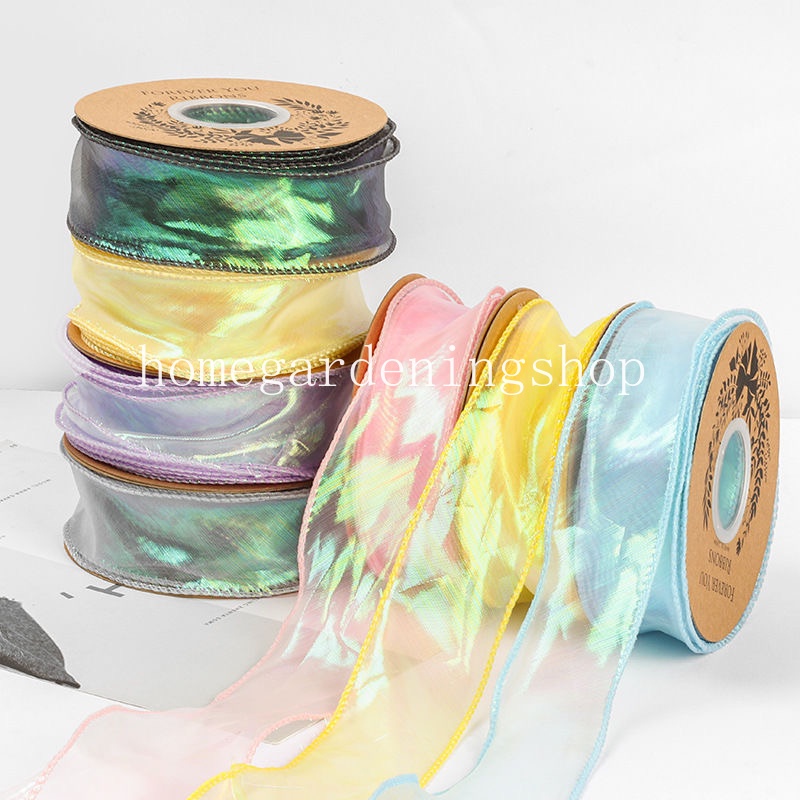 10 Yards/roll Iridescent Fishtail Yarn Ribbons Flowers Bouquet ...