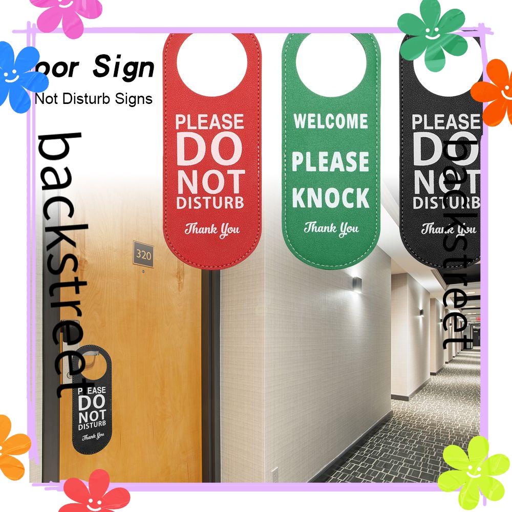BACKSTREET Durable Door Hanger Tags PU Leather Cleaning Label Do Not ...
