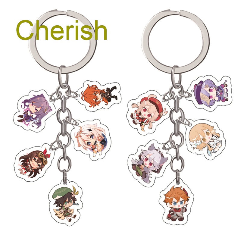 Cherish Anime Genshin Impact Cute Keychain Kaedehara Kazuha Kamisato ...
