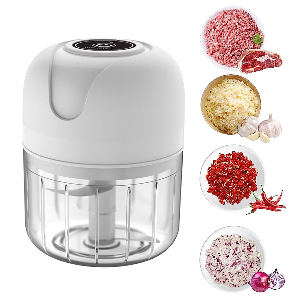 250ML Electric Garlic Chopper Mini Portable Veggie Chopper 250ML Garlic Grinder Masher Blender ...