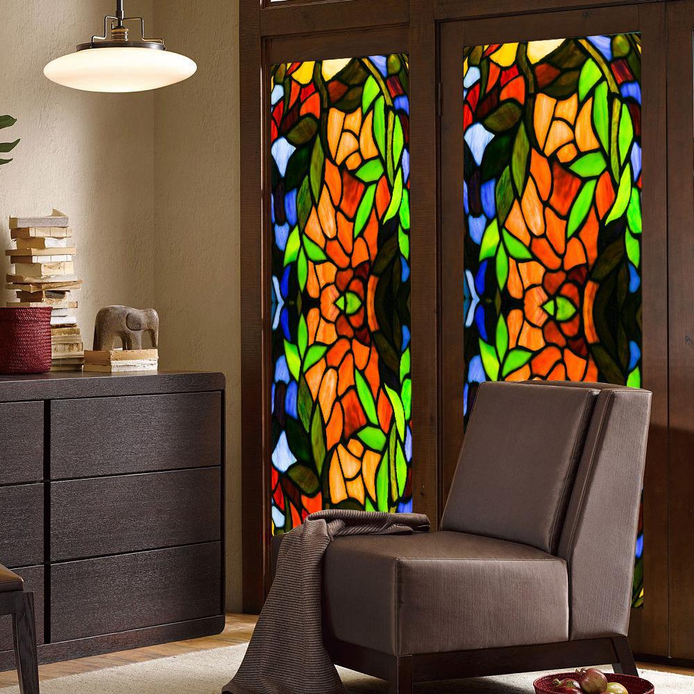 Color Retro Electrostatic Glass Sticker/PVC Glueless Window Film ...