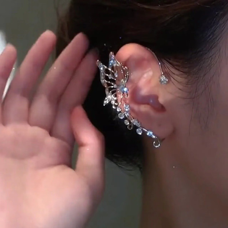 1PC Korean Butterfly Ear Hanging Earrings Niche Design Versatile Super ...
