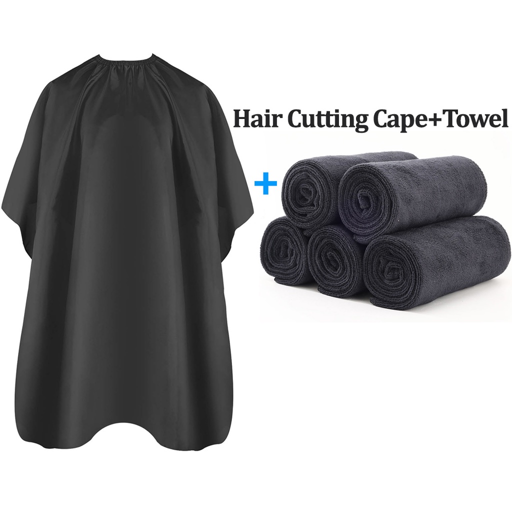 Hair Cutting Cape with Towel Barber Salon Waterproof Hair Dressing ...