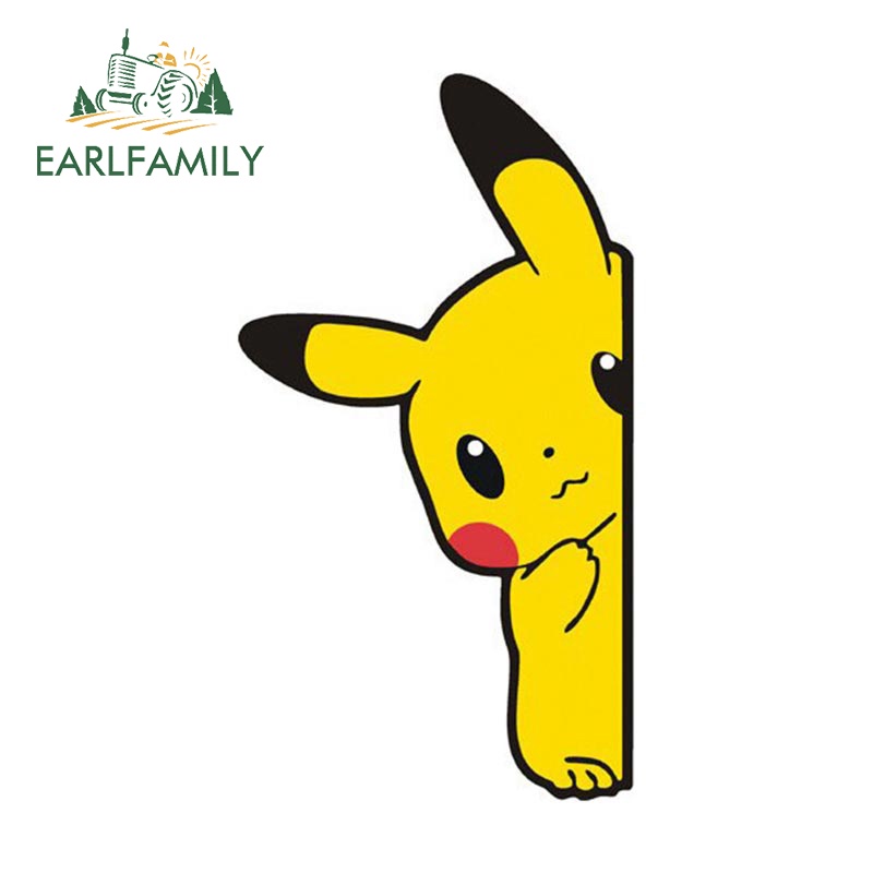 EARLFAMILY 13cm Pikachu Cartoon Peeker Car Sticker Windows Laptop Trunk ...