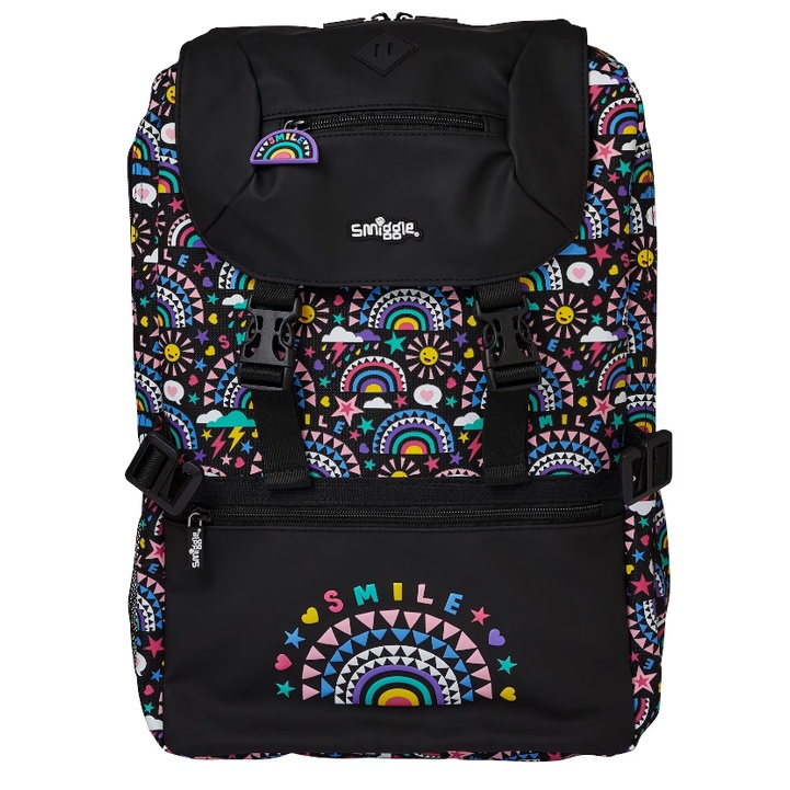 Smiggle Rainbow Smile Big Backpack Better Together Attach Foldover ...