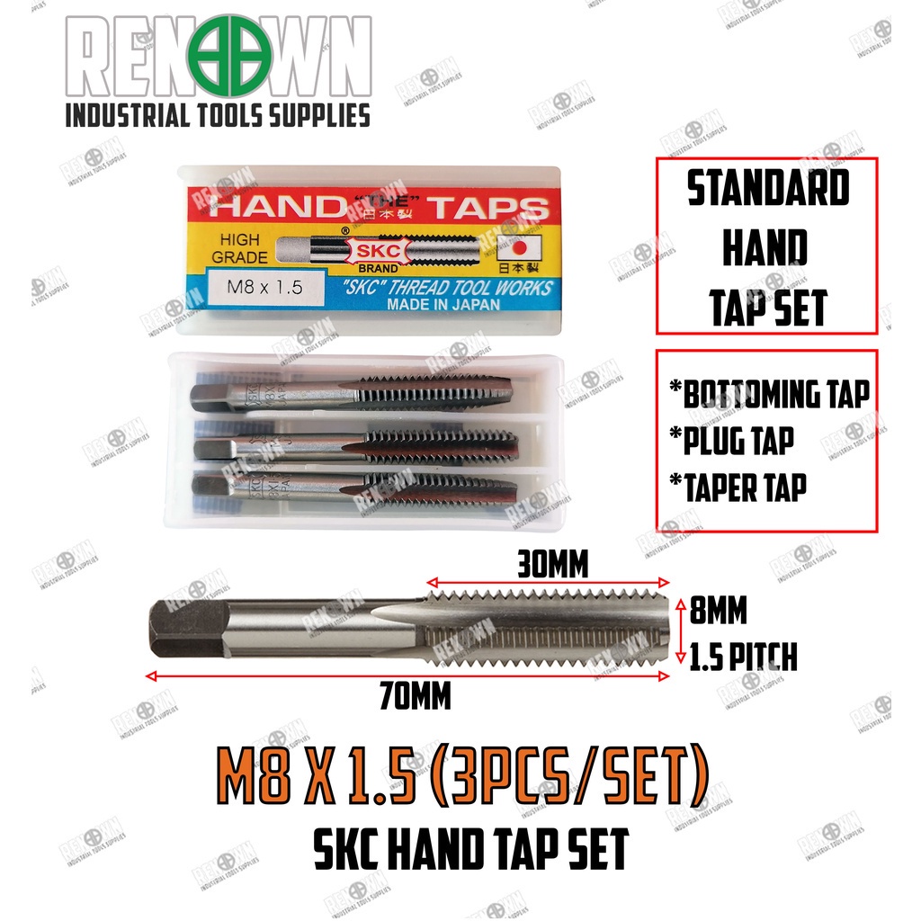 SKC Hand Taps 3pcs/Set Japan High Grade Assorted Metric and English ...