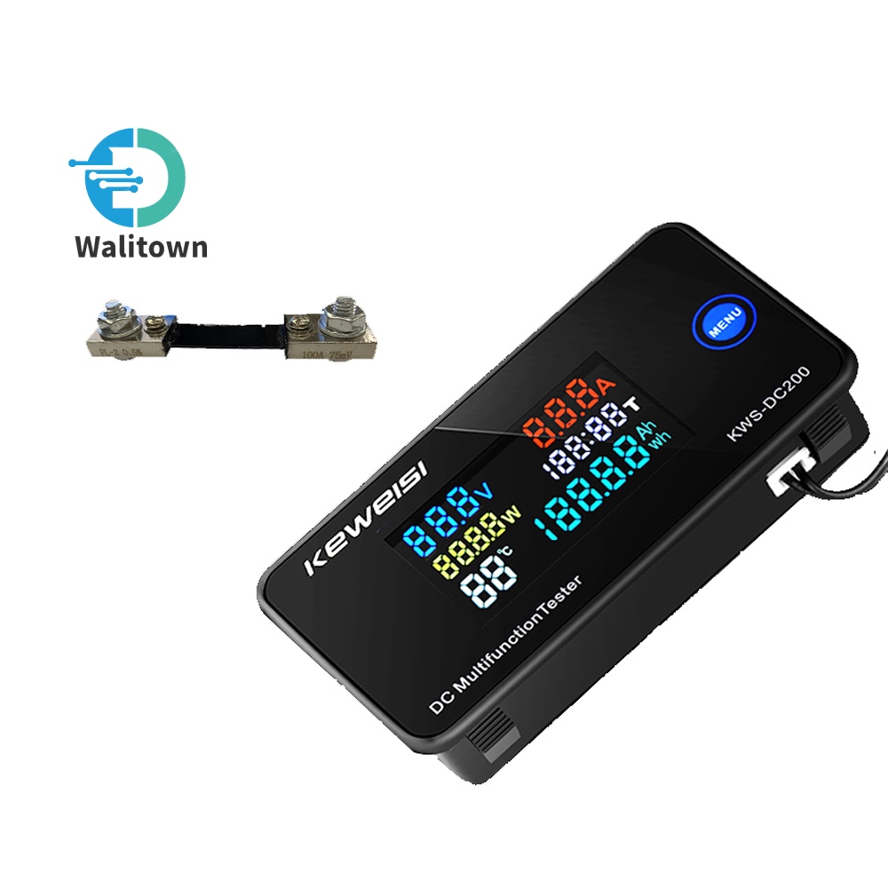 KWS-DC200 color screen DC voltage current power temperature digital meter DC0-200V 10A/50A/100A ...