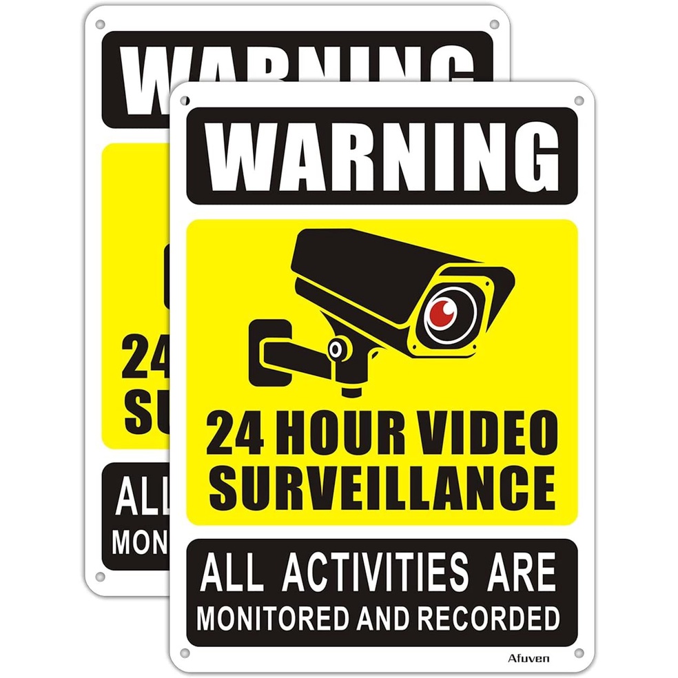 1 Pack Surveillance Warning Safety Signs CCTV Security Camera Signs ...