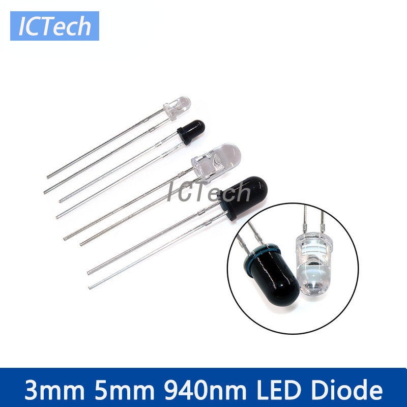 10-50Pcs 3mm 5mm Infrared Emitter Transmitter and IR Receiver Diode 940nm LED | Shopee Philippines