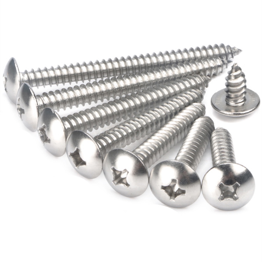 [WDY] 304 Stainless Steel Phillips Large Flat Head Self-Tapping Screws Umbrella Mushroom Wooden ...
