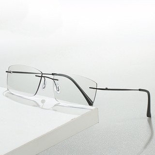 Photochromic Anti Radiation Frameless Glasses For Women Men Rimless ...