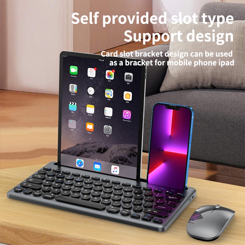 Multi-Device Bluetooth Keyboard Rechargeable Wireless Keyboard with ...