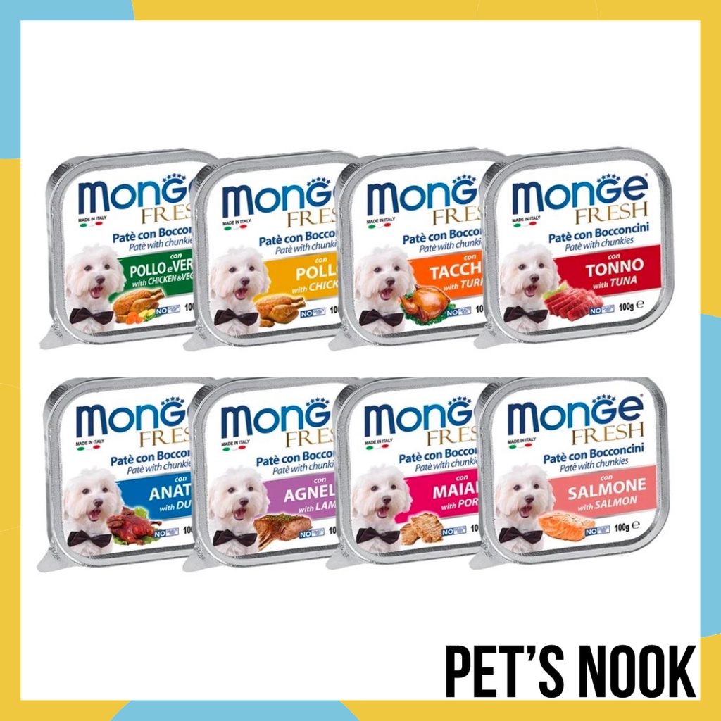 Monge Fresh Paté and Chunkies Premium Wet Dog Food 100g | Shopee ...