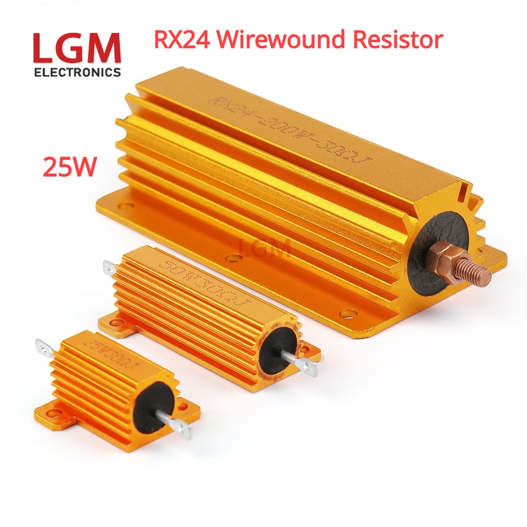 RX24 Wirewound Resistor 25W 1R 2R 4R 5K 6R 8R 10K 15K 20K Ohm ...
