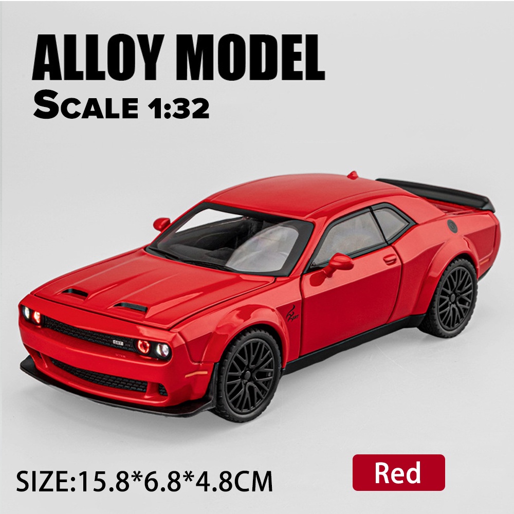 KLT Scale 1/32 Dodge Challenger Hellcat SRT Muscular Hellcat Cars Metal ...