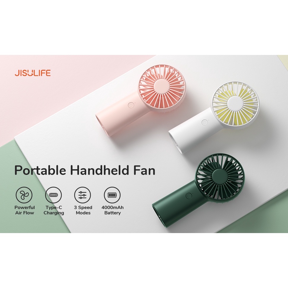 JISULIFE Mini Handheld Fan Rechargeable (4000mAh) | Shopee Philippines