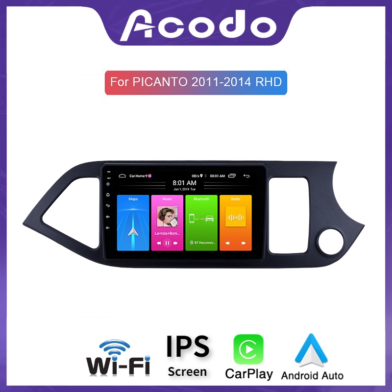 For KIA PICANTO 2011-2014 RHD Android Car Stereo Support Carplay Android Auto with IPS Touch ...
