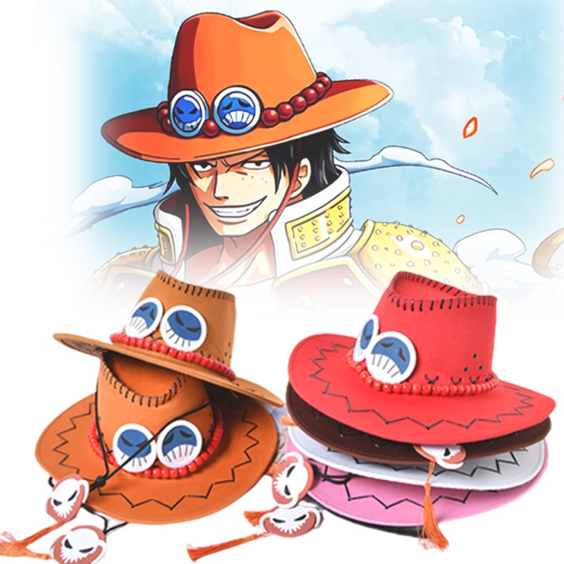 Anime One Piece Hat Luffy Portgas D Ace Sun Hat Straw Hat Cowboy Hat ...