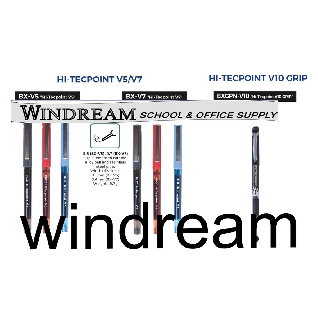 Pilot Hi-Techpoint Grip Pen V5, V7 & V10 sign pen | Shopee Philippines