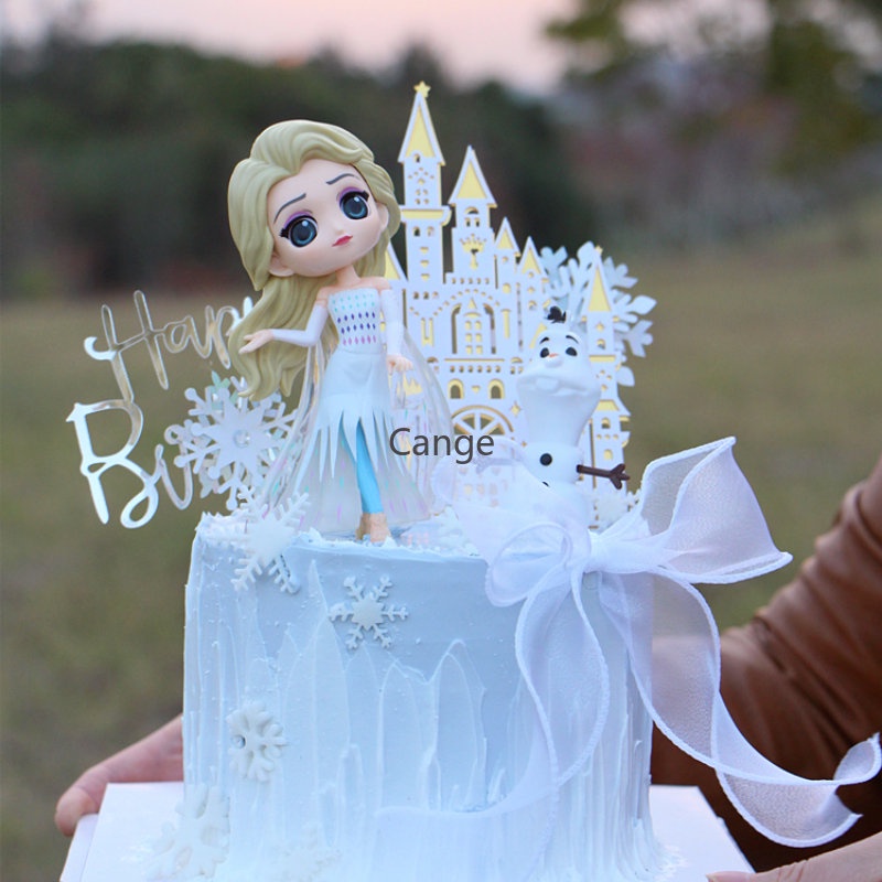 White Princess Aisha Gift Girl's Birthday cake Decoration Ice Queen ...