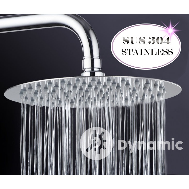 Nisho SUS304 Stainless 6", 8", & 12" Round Rain Shower Head Only Heavy ...