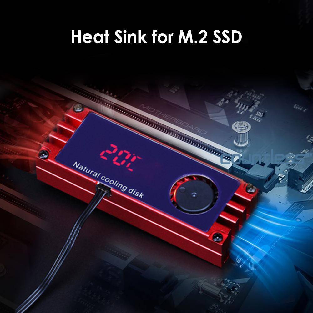 M.2 SSD Heatsink Cooler with Turbo Cooling Fan for 2280 22110 NVMe ...