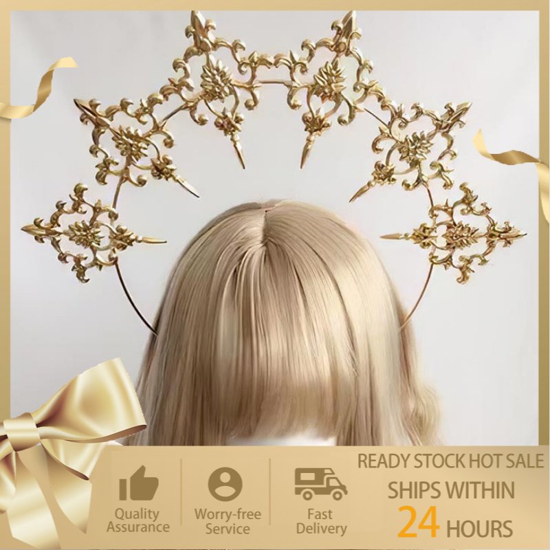 【LOCAL SHIP】Lolita Halo Crown Pearl Decor Tiara Headband Luxury ...
