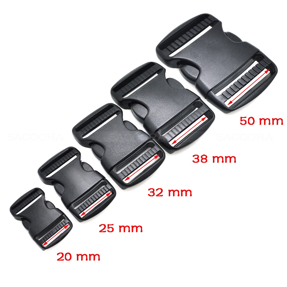 LUC 20mm 25mm 32mm~50mm Plastic Hardware Dual Adjustable Side Release ...