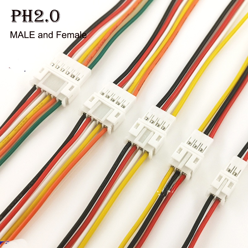 10Pcs Micro PH2.0 JST Wire Connector 2P 3P 4P 5P 6PIN 26AWG Male Female Plug Connector with Wire ...