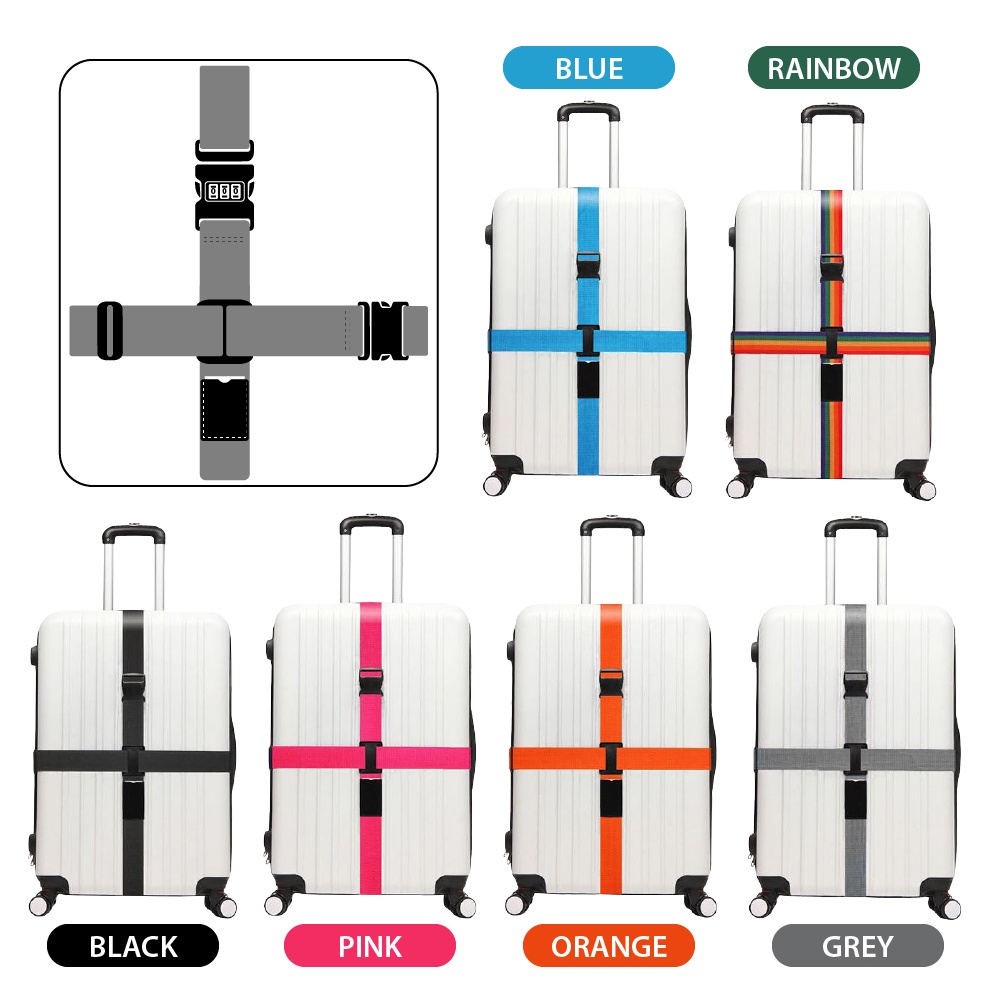 Luggage Strap Cross Belt Adjustable Travel Buckle Baggage Belts With ...