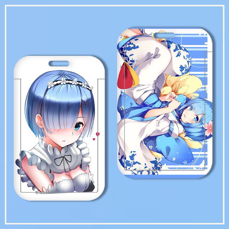 Anime Cartoon Rem Custom Student School ID Card Name Card Holder Meal ...