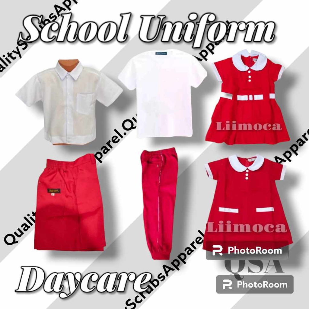 QSA'S SCHOOL UNIFORM SET//DAYCARE UNIFORM//FOR BOYS & GIRLS | Shopee ...