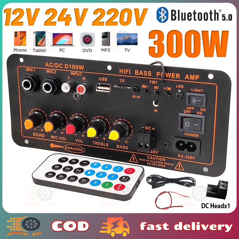 12V24V220V Digital Bluetooth Stereo Amplifier Board Subwoofer Dual ...