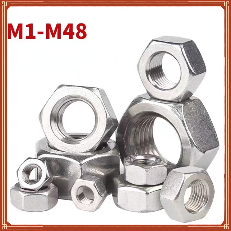 [XNY] 304 Stainless Steel Hex Nut Hex Locking Nut Nut M1.0 M1.2 M1.4 M1.6 M2.5 M3M4M5M6M8M10-M30 ...
