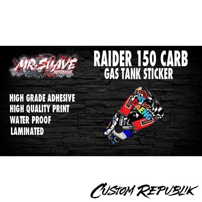 Raider 150 Carb Gas Tank Sticker (Daeng) | Shopee Philippines