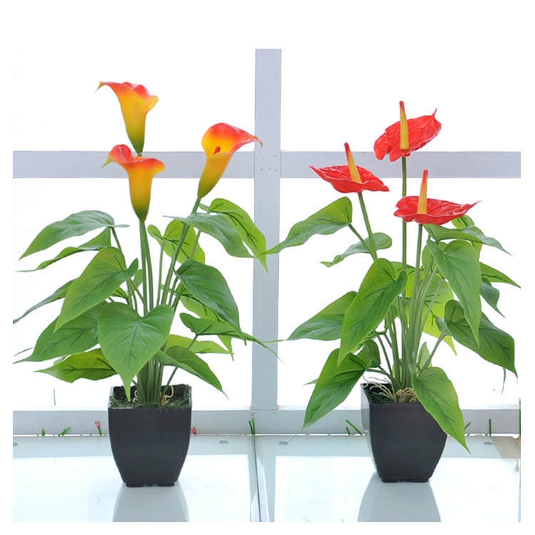 Artificial Flower 17 inches Calla Lily Silk Plant Fake Bonsai Flowers ...