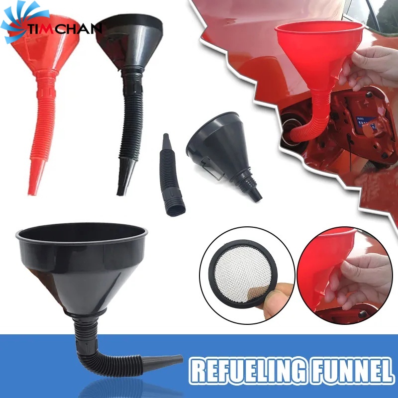 Anti Splash Long Hose Filling Funnel / Handless Refueling Funnel With ...