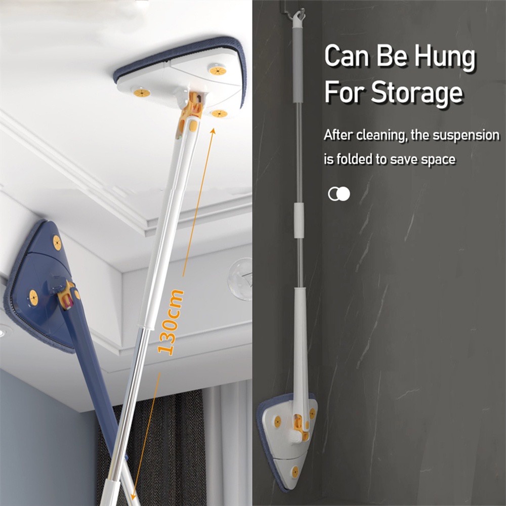 Self-wringing Triangle Extended Rotatable Cleaning Mop for Dust Floor ...