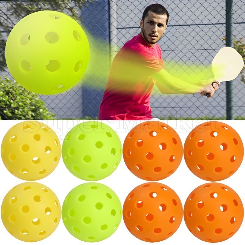 40 Hole 74MM Multicolor Pickleballs / Outdoor Courts Competition Ball ...