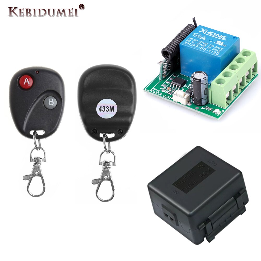 433Mhz RF Remote Control Wireless Transmitter Receiver Switch DC 12V ...