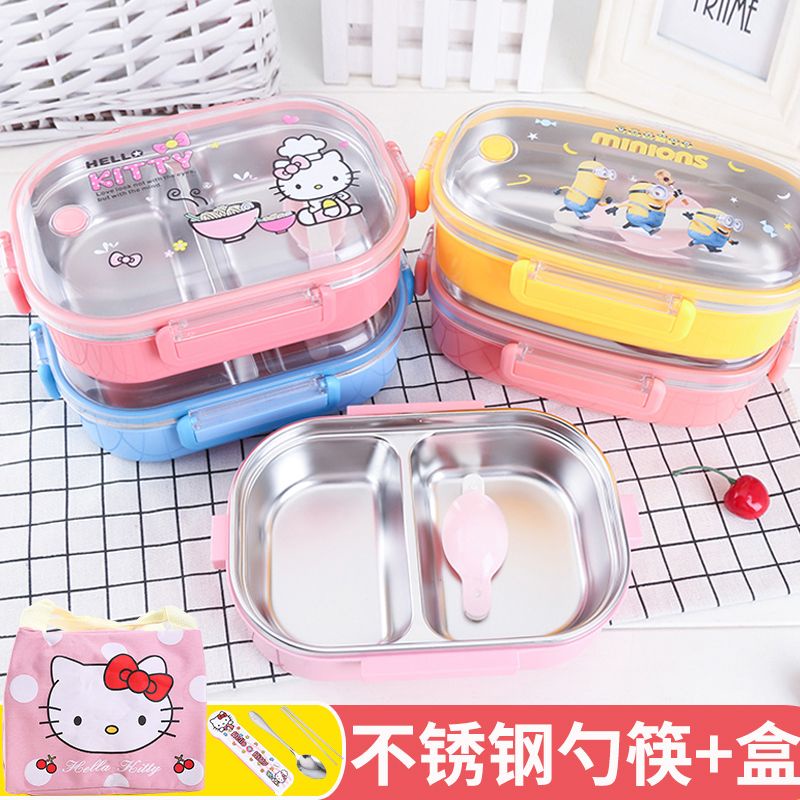 304 Stainless Steel Insulated Lunch Box Cartoon KT Cute Student Canteen ...
