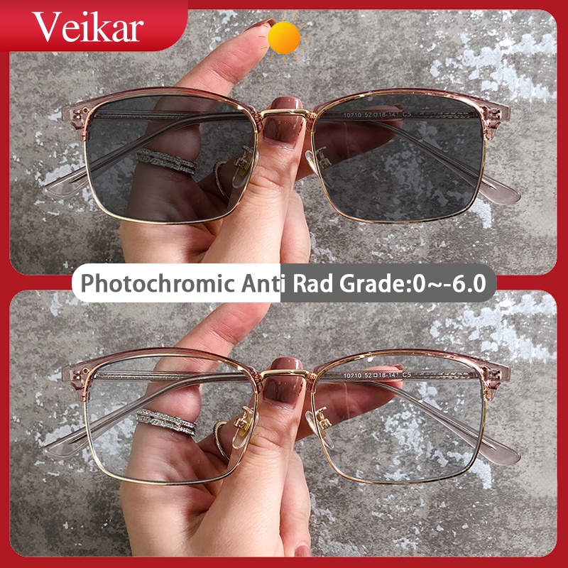 Cassie Photochromic Anti Radiation Eye Graded Glasses For Women Men ...