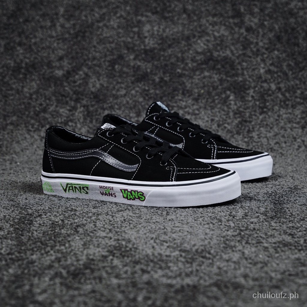 Dark green letters Van s Sk8-Low personality graffiti cartoon letters ...
