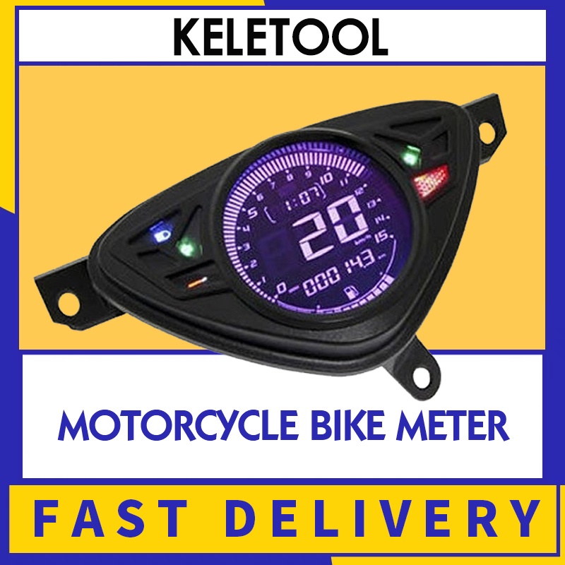 Motorcycle Bike Meter Universal LED LCD Speedometer Digital Odometer ...