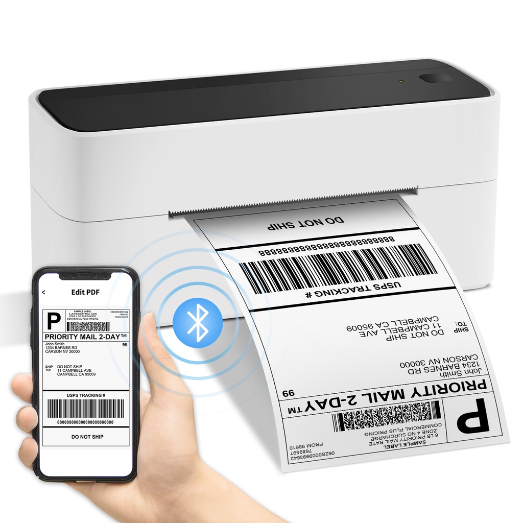 Bluetooth Thermal Label Printer Wireless Shipping Label Printer ...