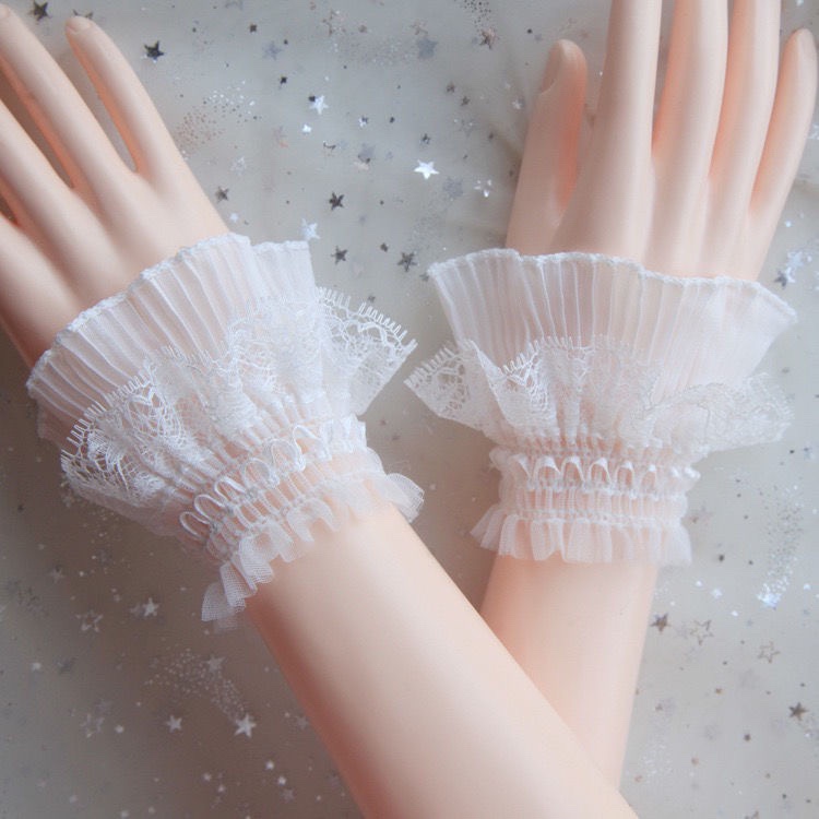 Lolita Ruffle Lace False Sleeves Detachable Cuffs Sweater Steampunk ...