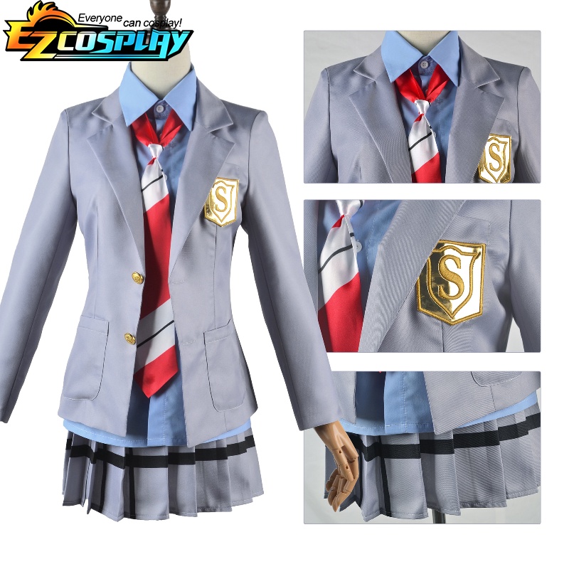 Your Lie In April Anime Cosplay Costume Miyazono Kaori Arima Kousei ...